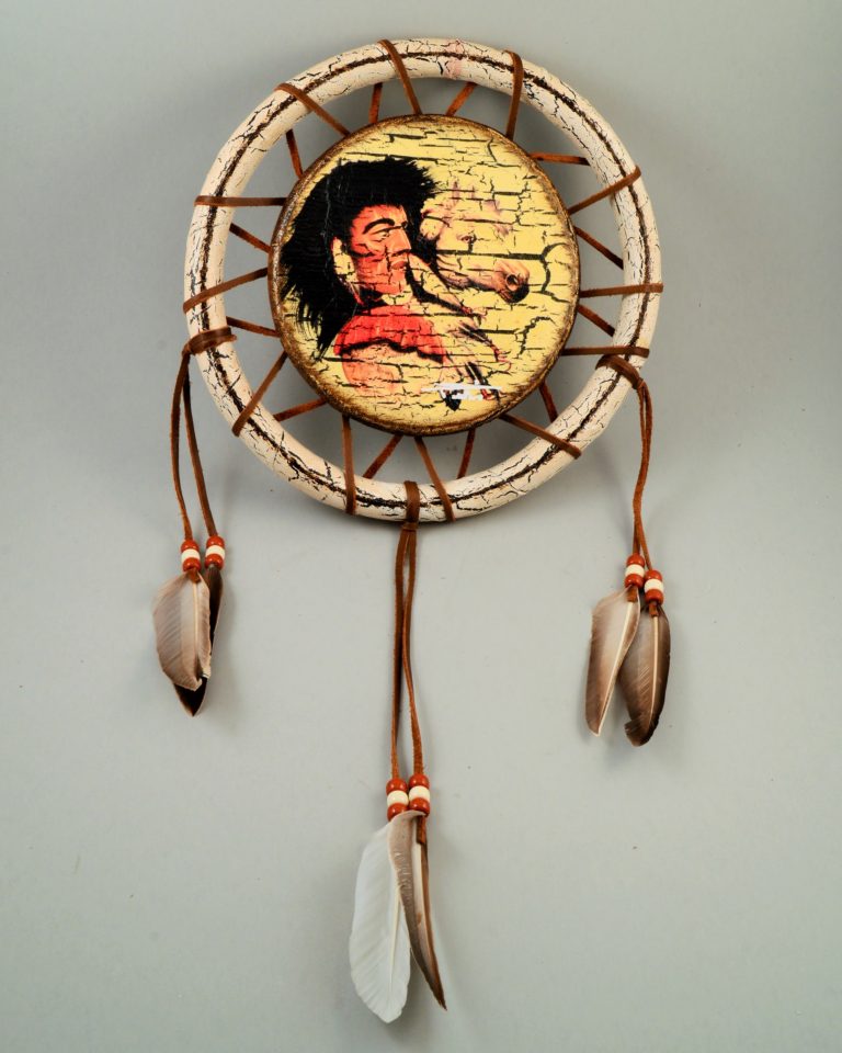 Hand Painted Shield - 9" - Native American and Horse